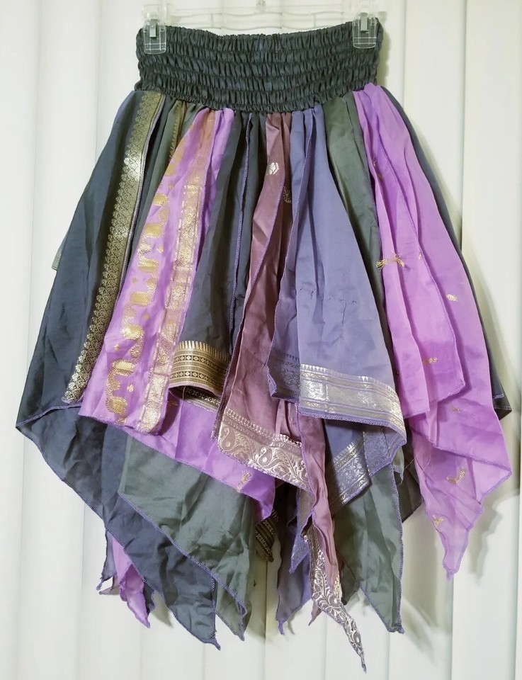 ~tav~ LOT of 5 ~ Silk Gypsy Fairy Elf Peasant Asymmetric Boho Hanky ...