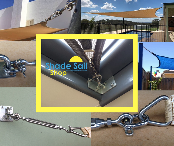 Shade Sail 6mm Installation Accessory Kit 9pcs Triangle / Right Angle ...