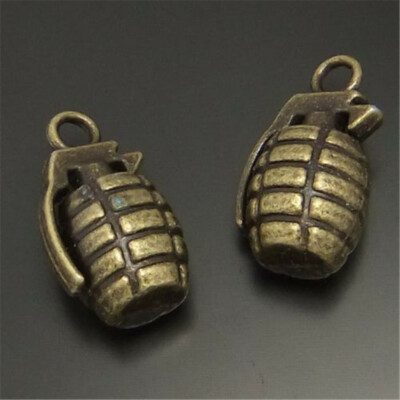 10pcs/pack Vintage Bronze Alloy Mini Grenade Pendants Charms Jewelry ...