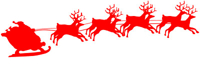 22"Santa Claus Sled Sleigh Reindeer Christmas X-Mas die cut Vinyl decal ...