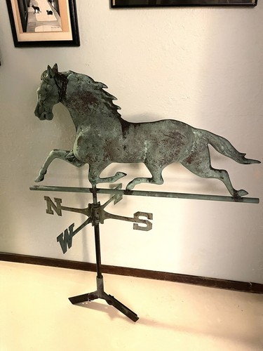 Antique Fiske Co. RaceHorse Weathervane COPPER Full Body George Patchen ...