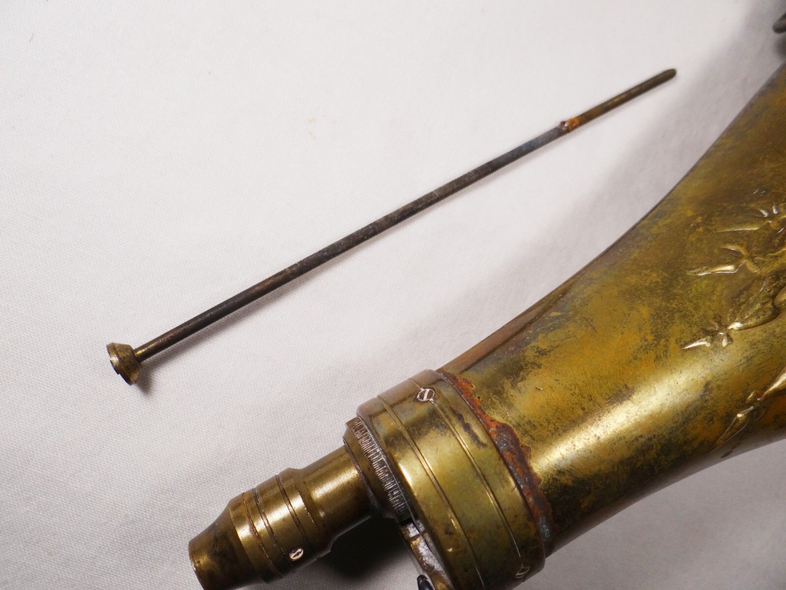 Vintage American Civil War Style Brass Gun Powder Flask Made in Italy 8 ...