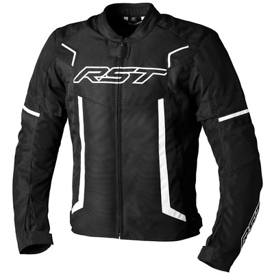 RST Pilot Evo Men's Textile Motorcycle Jacket - Black/Black/White | eBay UK