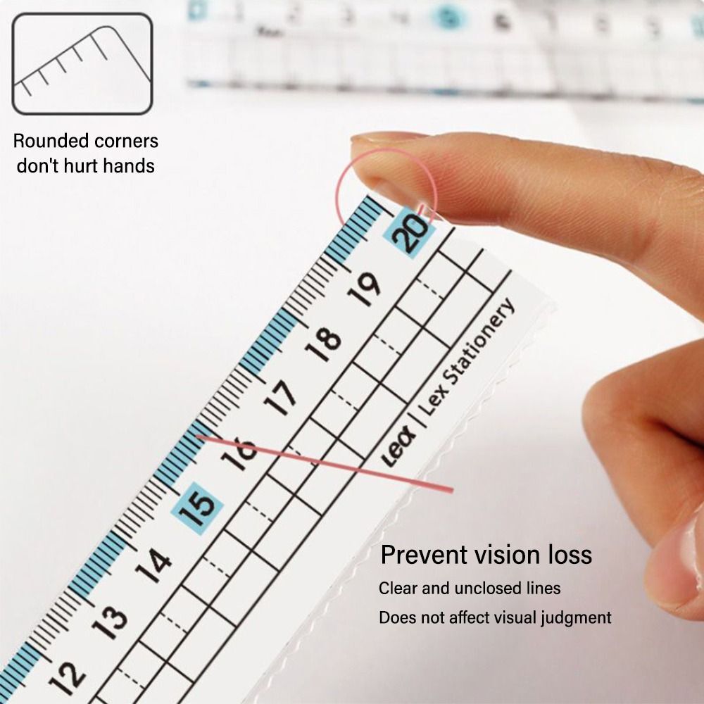 With Wavy Line Ruler Transparent Straight Rulers Students Gift | eBay