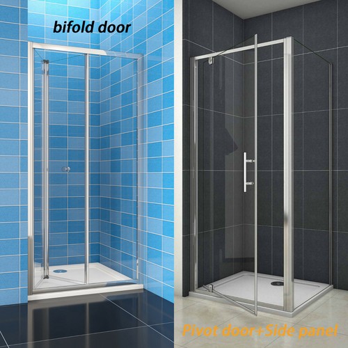 Bi fold Pivot Walk In Shower Enclosure Door Glass Screen Cubicle Panel ...