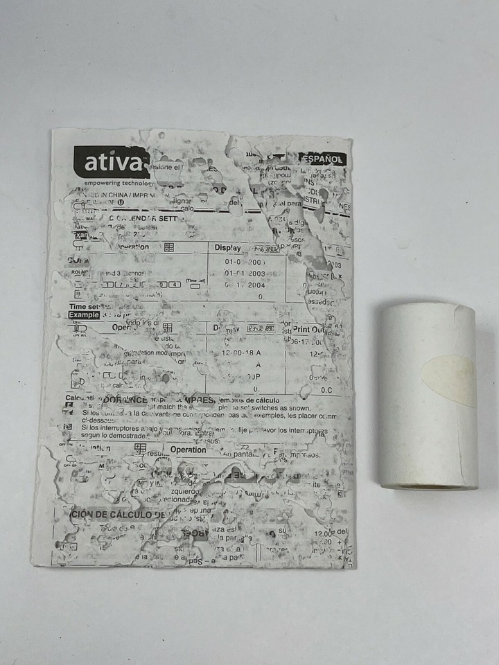 Ativa 2 Color Desktop Printing Calculator 12 Digit New #635-390 ...