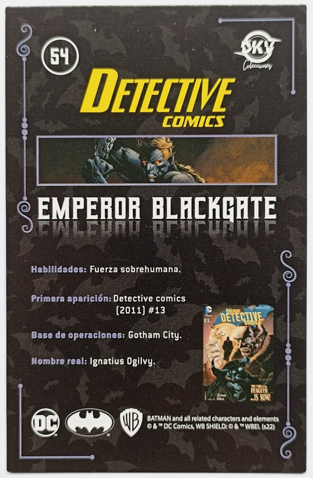 BATMAN CARD PERU 2022 #054 Comic Art Batman EMPEROR BLACKGATE DC Comics ...