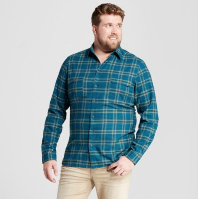 Goodfellow & Co Standard Fit Plaid Flannel Shirt Big & Tall 2XB 3XBT ...