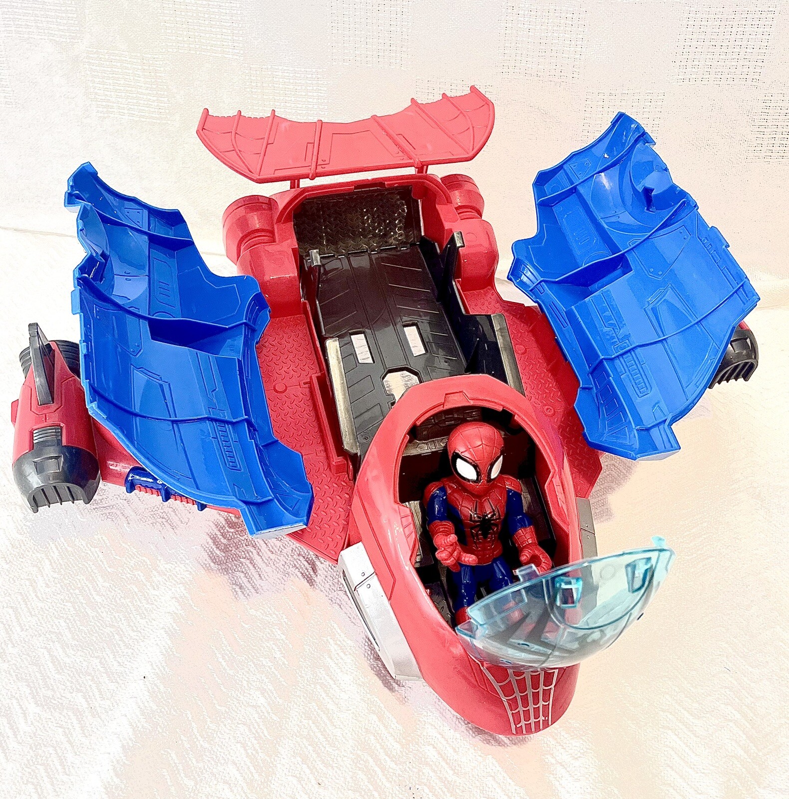 Spider Man Jet Plane Quarters W/ Figure Childrens Toy Marvel Hasbro ...