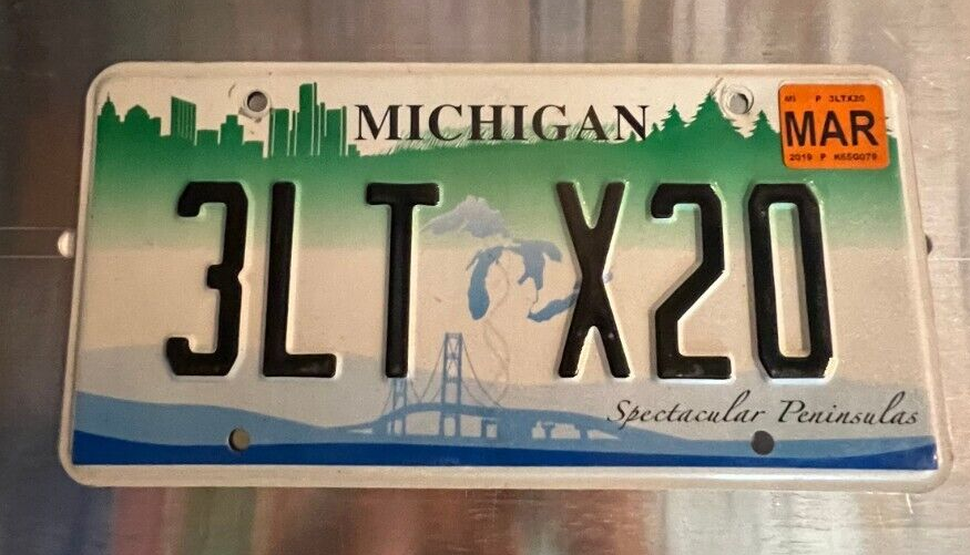 LICENSE PLATES MICHIGAN 3LT X2O SPECTACULAR PENINSULA | eBay