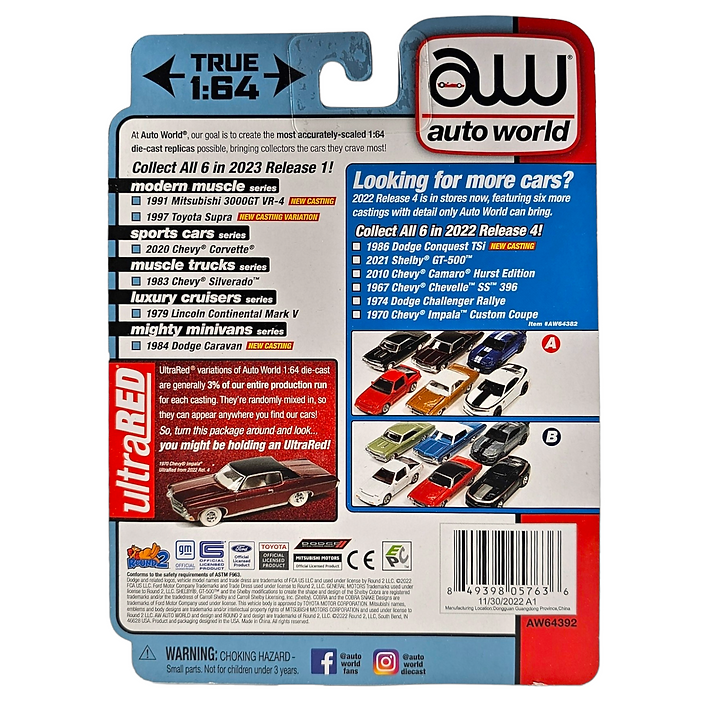 Auto World Modern Muscle 1991 Mitsubishi 3000GT VR-4 Blue 1/64 Diecast ...