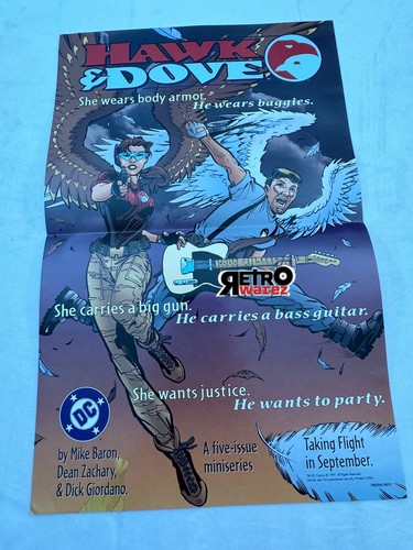 HAWK & DOVE Zachary pop Art DC COMICS Promo Poster 11" x 17" Comic Book ...
