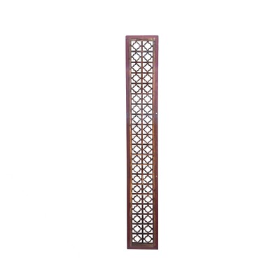 Chinese Vintage Geometric Star Pattern Tall Wood Floor Panel Screen ...