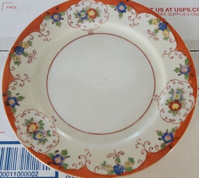 ANTIQUE/VINTAGE HAND PAINTED JAPAN FLORAL PLATE. 8 In" Smoke Free Home ...