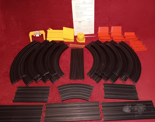 Vintage Eldon Slot Cars HO Track Lot 17 Pcs Plus Finish Line Bridge ...