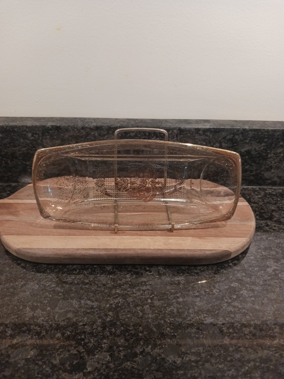 Mid-Century Georges Briard signed glass Candy/Relish Dish Gold Bird ...