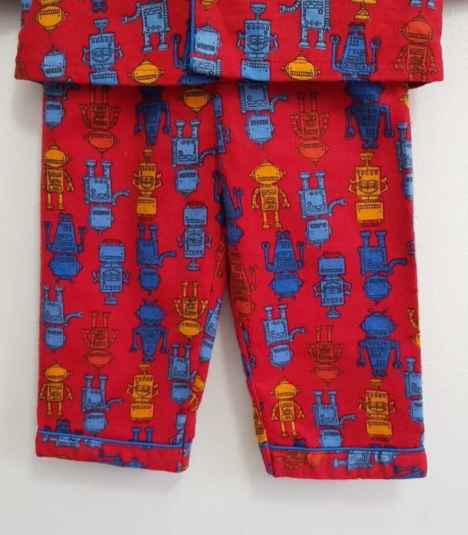 Primark Baby Boys Red Robot Pyjamas Character PJs Flannel Nightwear 12 ...
