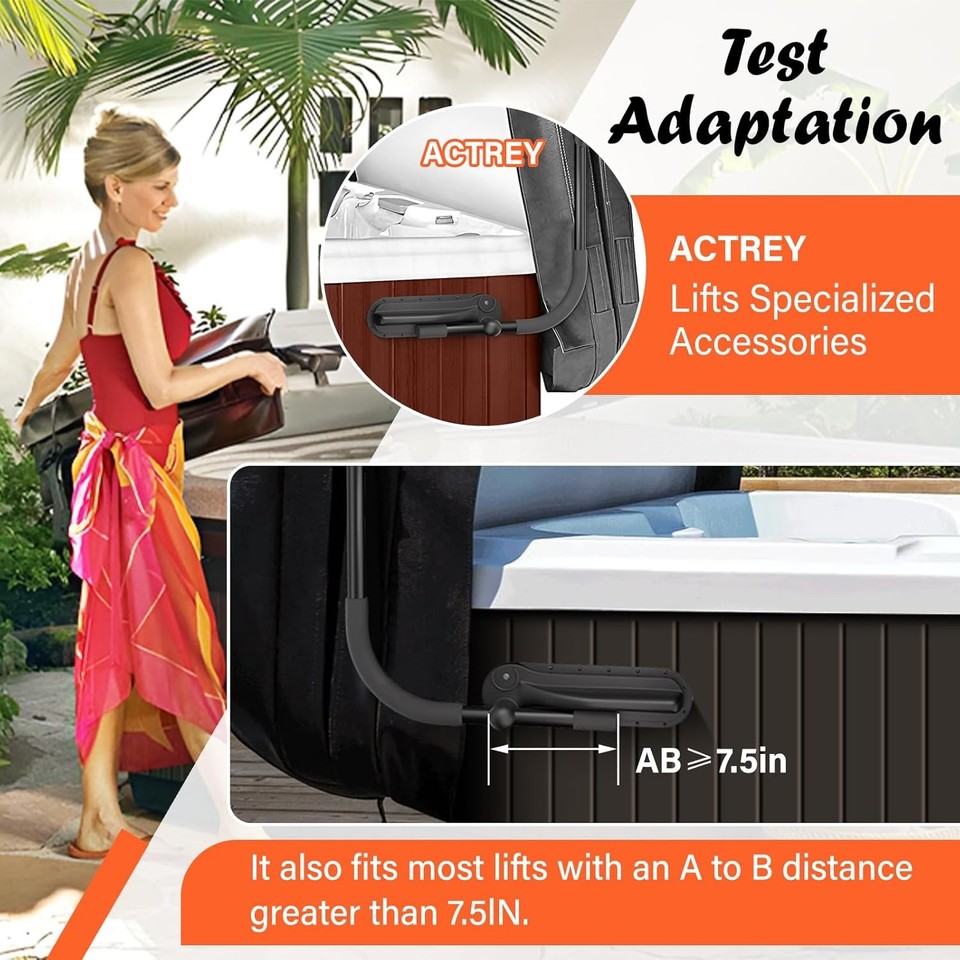 Spa Cover Lift Accessories,Hot Tub Original Parts,One Pair Black | eBay