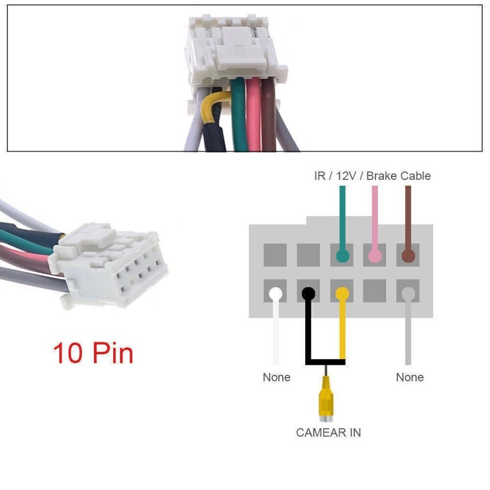 RCA Video Eingangskabel 10-Pin für Auto Radio Rückfahrkamera Adapter ...