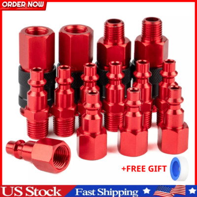 No Rust Air Hose Fittings Kits 15 PCS Set, Quick Connect Air Compressor ...