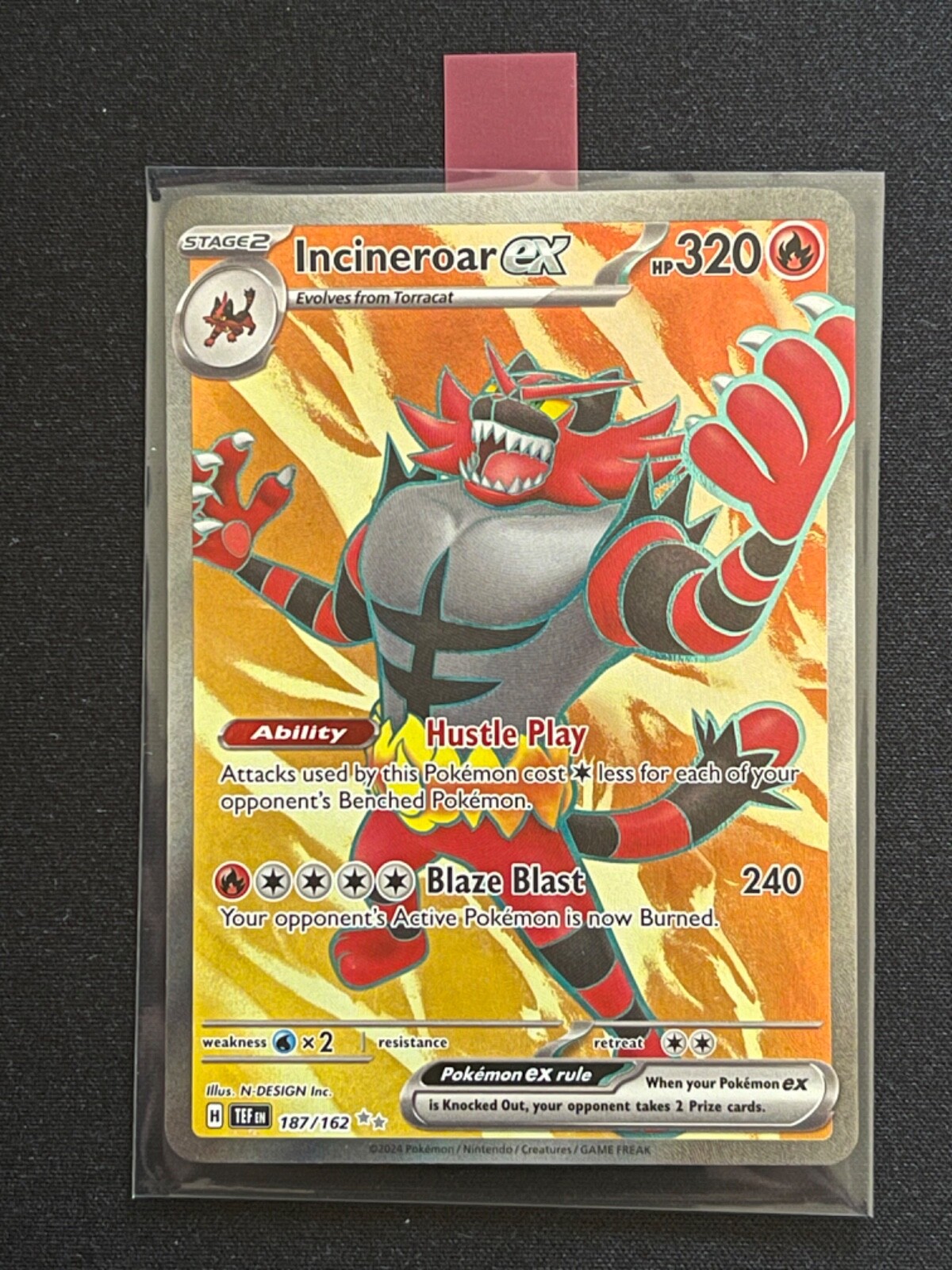 Pokemon TCG Temporal Forces Incineroar EX Ultra Rare Holo Card 187/162 ...