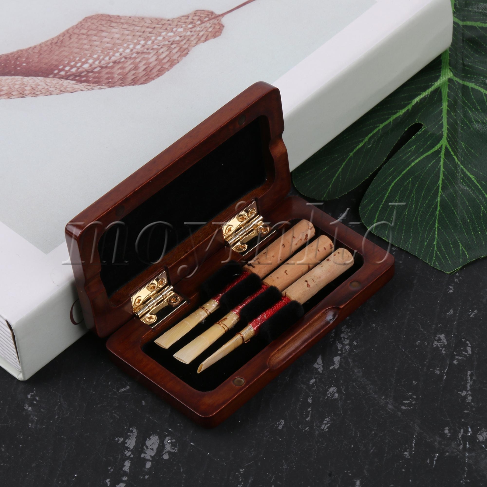 3 Pcs Bamboo Oboe Reeds Parts with Wooden Storage Box Case for ...