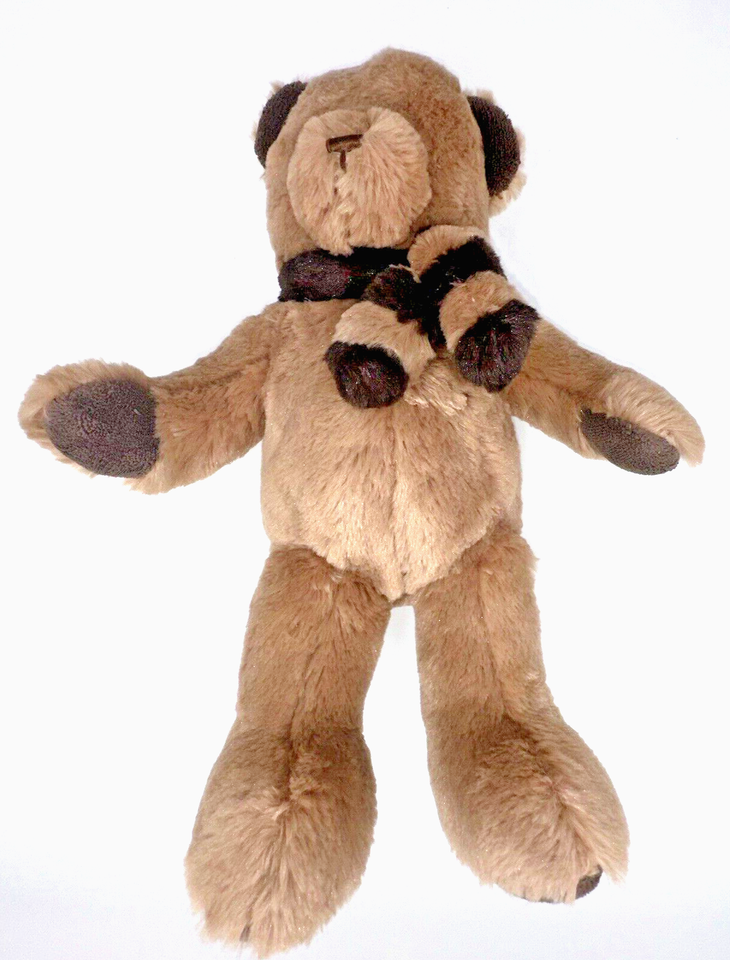 NAP Brookstone Bear Lovey 14" Plush Teddy Bear Scarf Toy Stuffed Animal ...