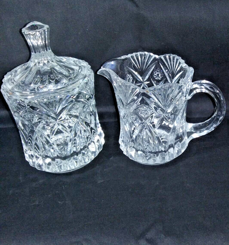 J G Durand Sugar Dish & Ceamer Pitcher Diamond Cut Crystal Gift Set | eBay