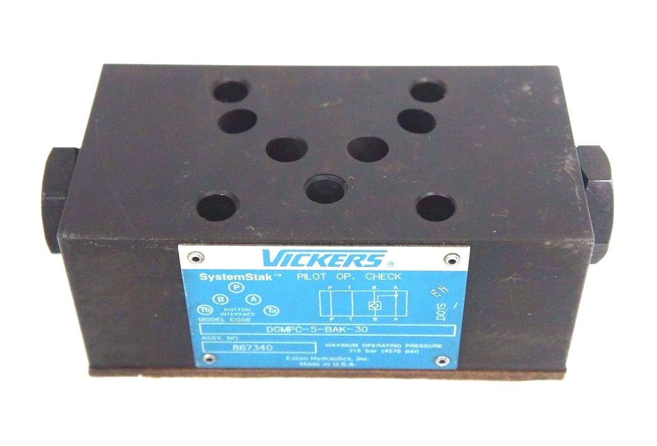 NEW VICKERS DGMPC-5-BAK-30 CHECK VALVE ASSY. NO. 867340, 315BAR ...