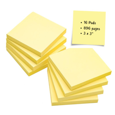 Sticky Notes 16 Pads, 896 pages Yellow Post It Memo 3x3" Removable ...