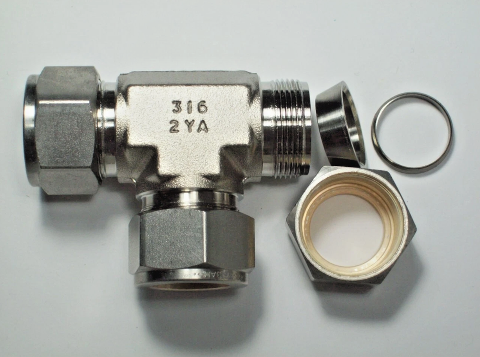 Swagelok SS-810-3 Stainless Steel Union Tee 1/2" OD Tube Fitting ...