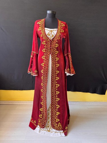 Traditional Red Bindalli Kaftan, Turkish Sultan Women's Costume ...