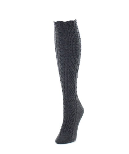 Pointelle Braid Chunky Knit Knee-High Socks | eBay