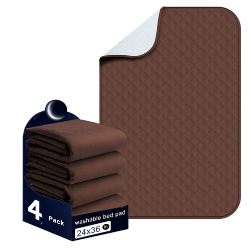 Bed Pads Washable Waterproof 24x36 Inch (4 Pack), Washable Bed Pads for ...
