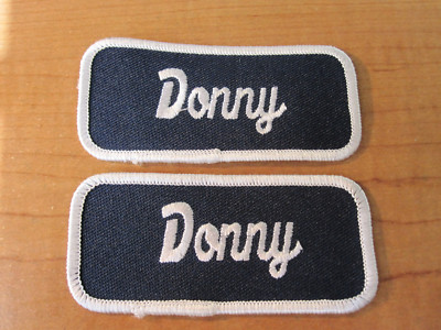 2 DONNY Uniform Name Tag Embroidered Cloth PATCH Service Station Biker ...