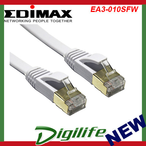 Edimax 10GbE 1m Shielded CAT7 Network Cable Flat White EA3-010SFW | eBay