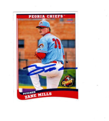 Zane Mills 2023 Peoria Chiefs signed autograph baseball card Portland ...