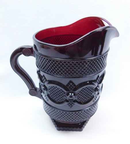 Avon Cape Cod Ruby Red Glass Pitcher and 4 Tumblers Set | eBay