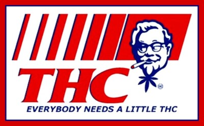 4.25" THC KFC vinyl sticker. Funny 420 weed, marijuana decal for laptop ...