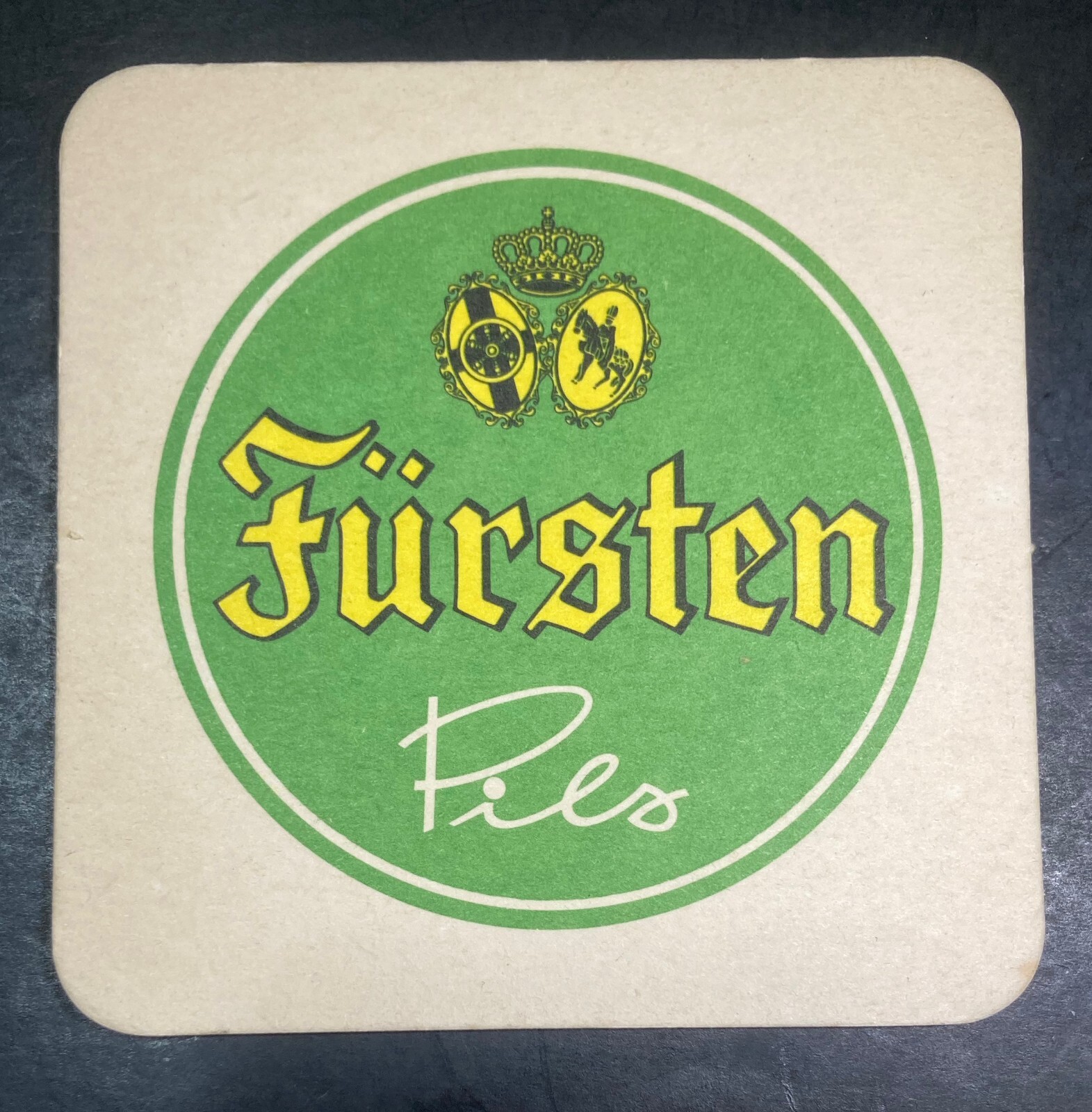 FURSTEN PILS Fürsten 3.5 INCH SQUARE BEER COASTER GREEN | eBay