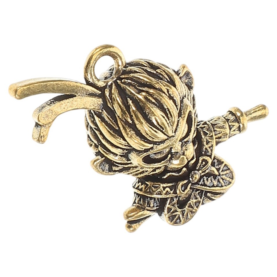 Chinese Monkey King Brass Keychain Charm Vintage Style Figurine For Diy ...