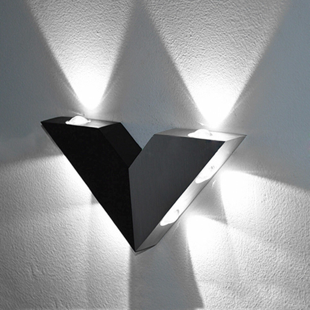 Up/Down 6W Dimmable/N LED Wall Mounted Light Fixture V-Shape Lamp Disco ...