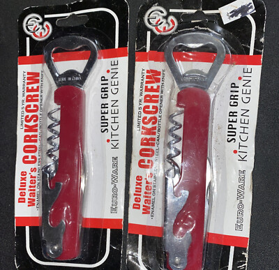 *NOS* EURO-WARE-KITCHEN GENIE-(2) WINGED CORKSCREW/BOTTLE OPENER FREE ...