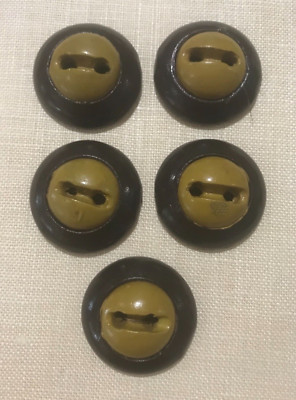 2 x Mustard & Choc Painted Wooden Vintage Buttons 33mm (jx169) Free ...