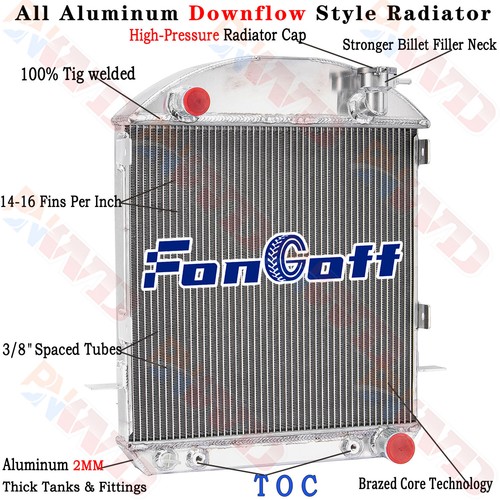 3 Row Radiator For 1917-1927 1925 Ford Model T-Bucket Chevy ...