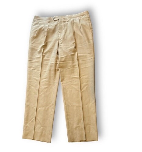 Sansabelt Khaki Tan Suit Pants Pleated Waist 41 Inseam 32 Men’s ...