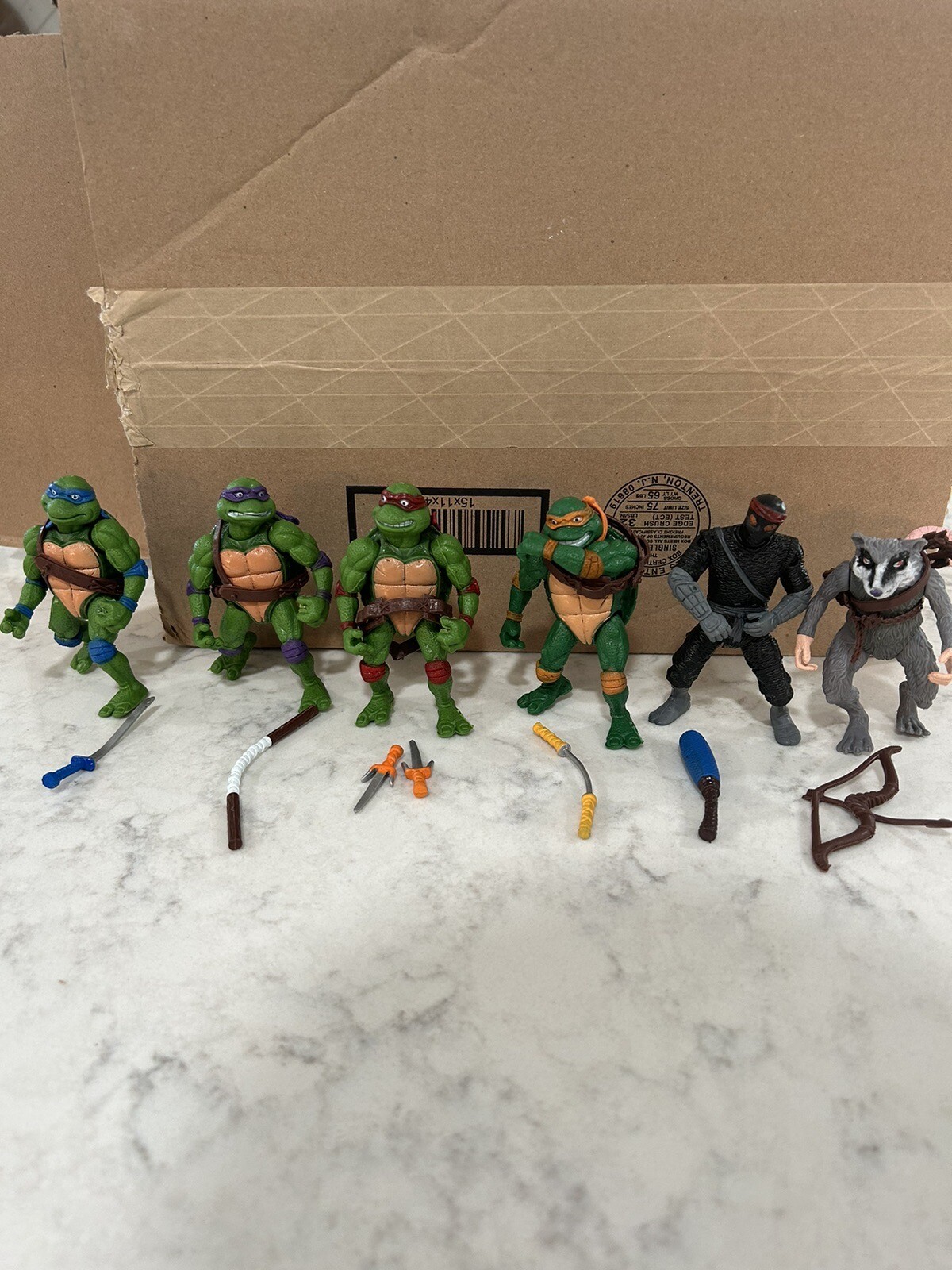 Teenage Mutant Ninja Turtles Lot Of 6 Toys Bootleg Action Figures w ...