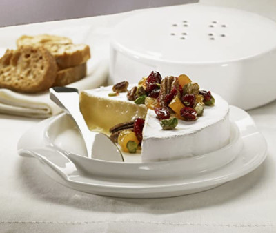 Cheese Brie Baker Round Container Stoneware 3 Piece with Spreader ...