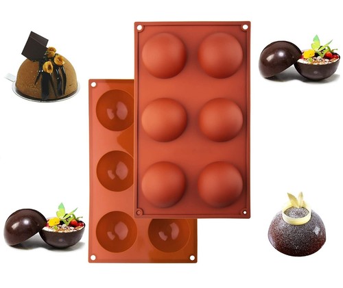 2-Pack Semi-Sphere Round Silicone Mold Chocolate Bomb Baking Candy ...