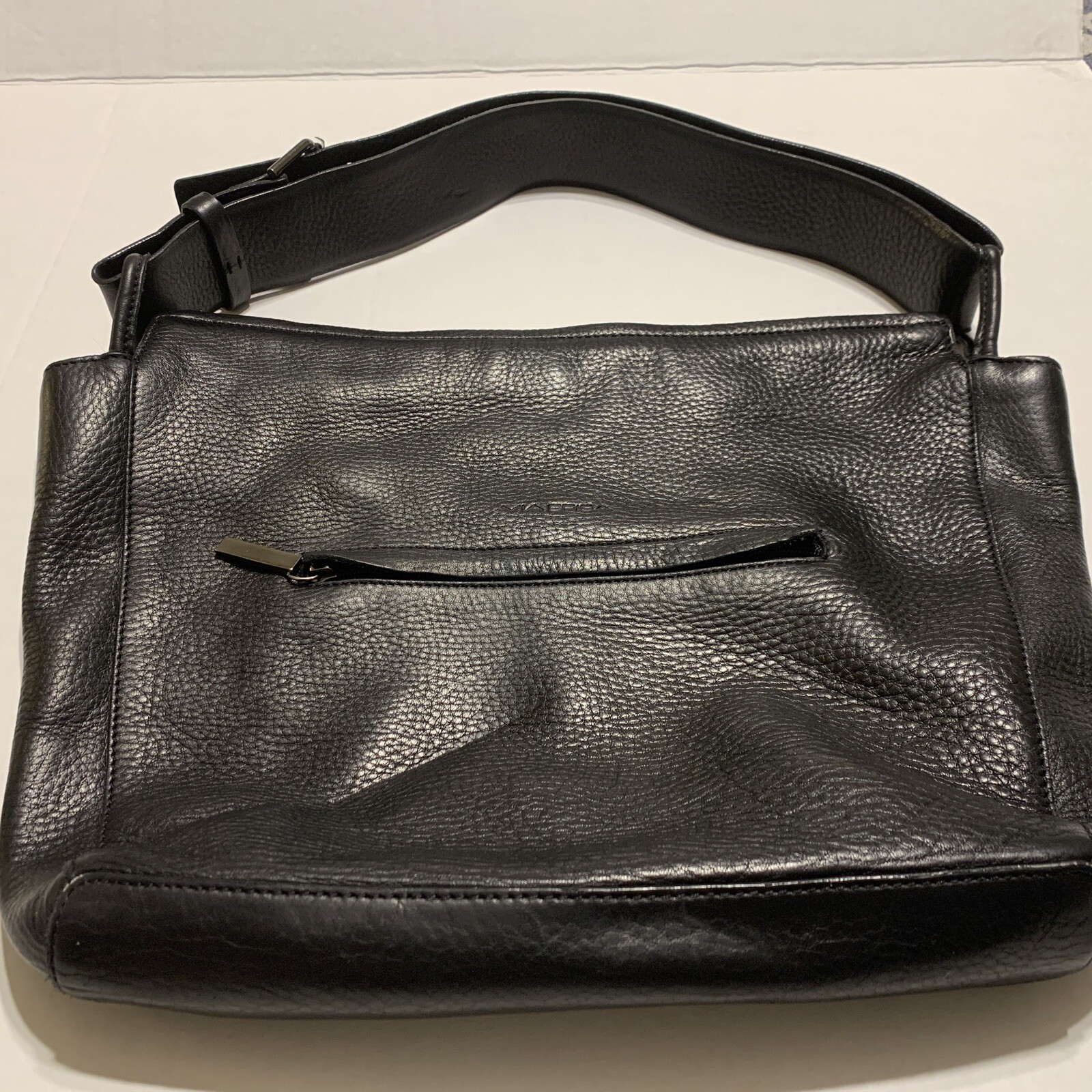 VIA SPIGA BLACK LEATHER SHOULDER PURSE | eBay